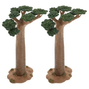 vosarea 2pcs model tree mini baobab tree train scenery architecture trees fake trees miniature artificial tree fake plants for diy crafts supplies zen garden sand table