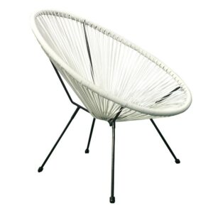 overstock highlanderhome water-resistant retro-modern outdoor acapulco chair white