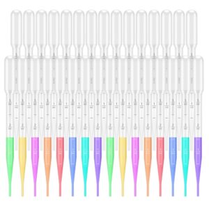 labvida 200pcs 3ml disposable plastic transfer pipettes, calibrated dropper suitable for essential oils deployment,science laboratory, diy art, lvg003