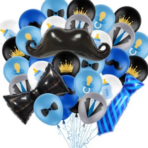 karaqy baby boy balloons party decorations supplies, blue and black balloons set for boys birthday baby shower party decorations