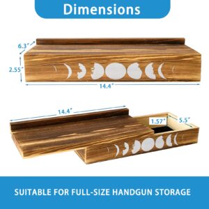 AMBER IMPRINT Hidden Gun sotrage Shelf-Concealment Furniture - 14.4'' Wide Shelf Hidden Storage - Hidden Storage Wall Decor - Wall Safe Hidden Shelf - Concealment Shelf for Home-Gun Safe for Handgun