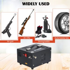 NUOGE Pcp Air Compressor 4500Psi 30Mpa Powered by Car 12V Dc or Home 110V Ac W/Converter Paintball/Scuba Tank Compressor Pump