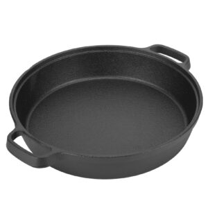 cast iron skillet with 2 handle, non stick heat resistant frying pan 25cm rounde mini flat bottomed camping skillet cooking cookware for cooking egg steak