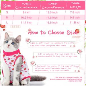 3 Pieces Cat Recovery Suit Kitten Recovery Suit E-Collar Alternative for Cats and Dogs Abdominal Skin Anti Licking Pajama Suit (Fruit Pattern, Medium)