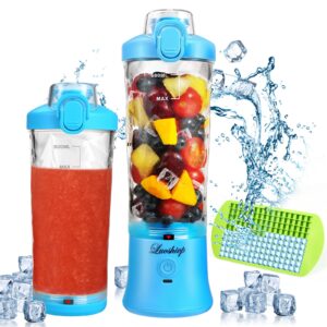 ortable blender,22 oz mini blender for shakes and smoothies,personal blender with rechargeable usb,fruit,smoothie,baby food mixing machine blender with 6 blades,for home,kitchen,travel,sports (blue)