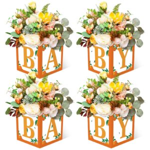 sinasasspel little cutie baby shower decorations orange party centerpieces boxes clementine baby block with letters birthday party floral table display gender reveal party favors for boys and girls