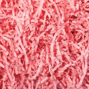 mcfleet 2 lb crinkle cut paper shred filler light pink crinkle paper shredded paper for gift box - gift basket filler - gift box stuffing for valentine's day holiday packaging wrapping