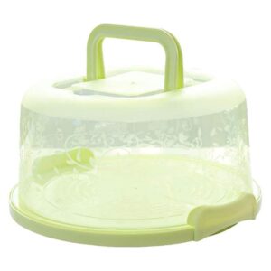 aqur2020 cake carrier, portable round cupcake serving tray stand box with two sided cake holder for muffins cheesecakes bundt cakes brownie (green)