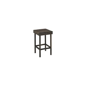 HomeStock Rustic Romance 2Pc Outdoor Wicker Counter Height Bar Stool Set Brown - 2 Stools - 15" D x 15" W x 25.13" H