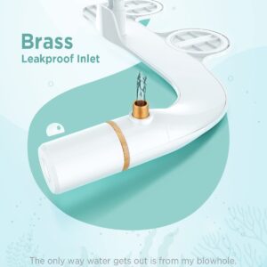 Ciays Bidet Attachment for Toilet Ultra-Slim Bidet Sprayer with Pressure Controls Non-Electric Dual Nozzles for Feminine/Posterior Wash, Bamboo/White Standard