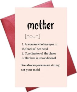 tezivvo funny mother's day greeting card funny birthday greeting card for mom mothers day gift for mom supermom greeting card her love is unconditional