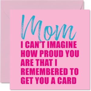 stuff4 funny birthday card for mom - i remembered - rude birthday card for mom birthday cards gifts, 5.7 x 5.7 inch joke humor mother's day greeting cards for mama mam mum mommy mammy mummy