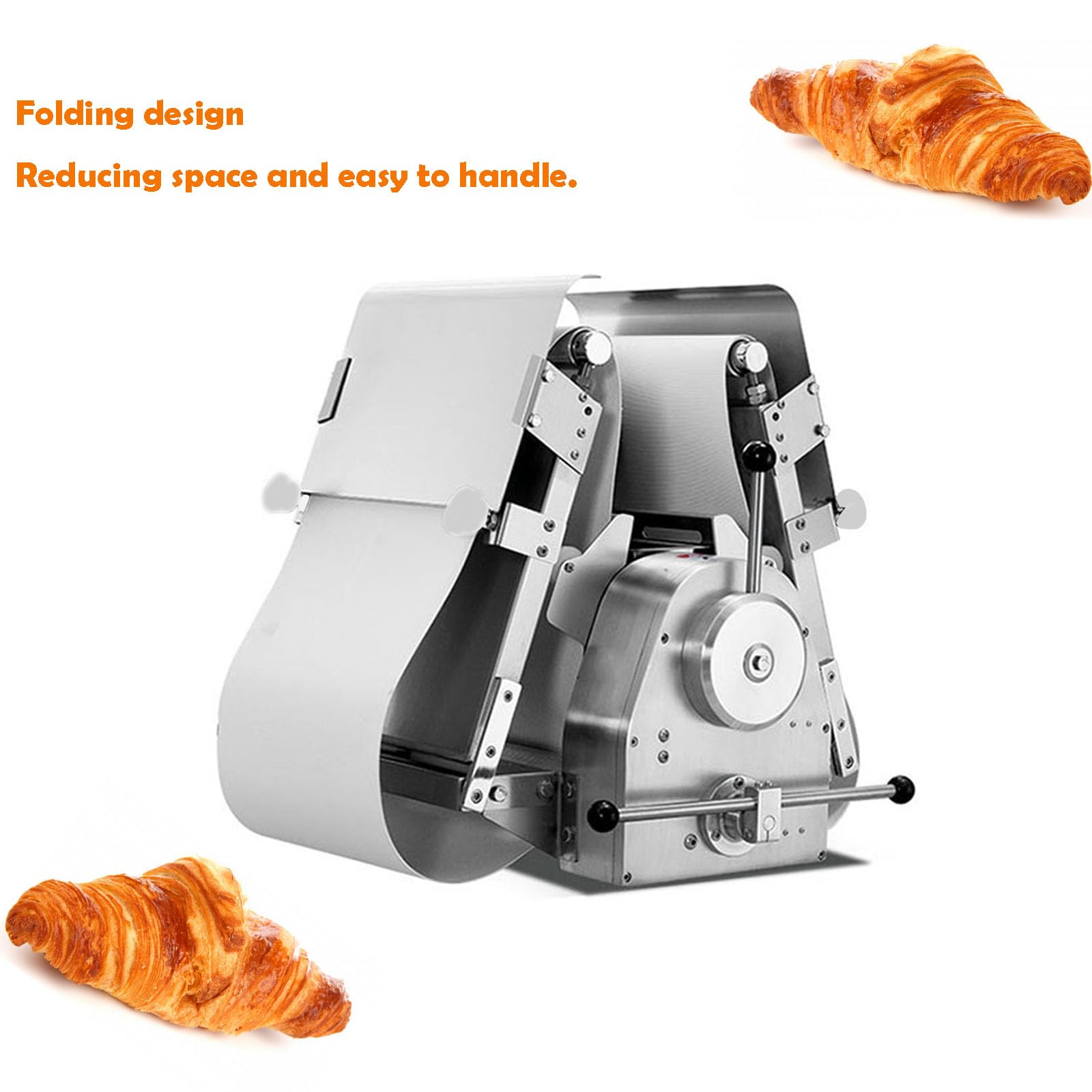 INTSUPERMAI Dough Sheeter Machine 23.6" Commercial Dough Press Roller Sheeter Fondant Sheeter Pasta Machine for Croissant, Puff Pastry, Marzipan