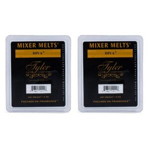 tyler fragranced 1.9 ounce tart mixer melts set of 2, diva