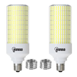 riuvao led corn light bulb 2 pack,800w equivalent 5000k daylight 12000lm super bright e26/e39 base 80w led corn bulbs,replace metal halide hid cfl led bulb for outdoor indoor area