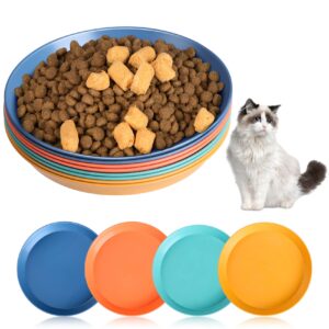 hmdzmr cat bowls for food and water, 6 inch whisker fatigue free cat food bowl, unbreakable wheat straw cat dishes, environment friendly pet feeding plate (8 pcs)