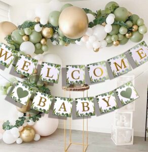 luckylibra welcome baby banners baby shower decorations