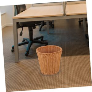 Levemolo Rattan Woven Trash Can, Brown, Open-Top, 24.5cm x 21cm x 16cm