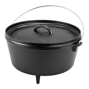 lodge yellowstone - 12" deep camp dutch oven, power y lid, black