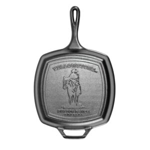 lodge yellowstone - 10.5" square grill pan, cowboy on horseback