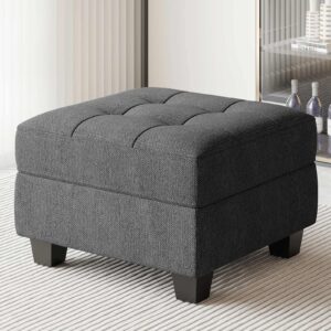 belffin ottoman module with storage for modular sofa sectional couch cube seat square storage ottoman footrest modern fabric dark grey