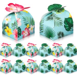 gerrii 36 pack tropical gift box set luau tropical party favor boxes hawaiian goodie boxes tropical palm leaves candy box summer aloha hibiscus treat box for aloha luau hawaiian summer party, 2 design