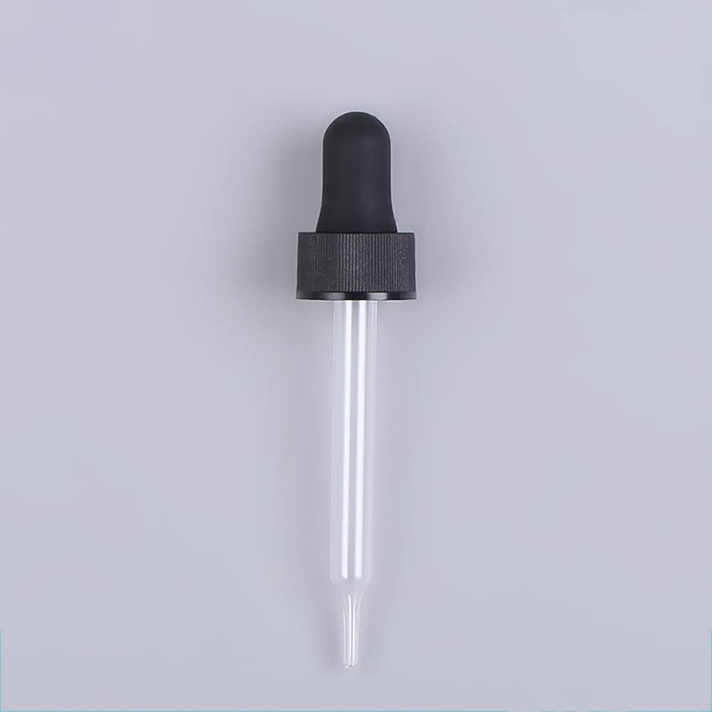 UUYYEO 12 Pcs Glass Eye Droppers for Essential Oil Bottles Essential Oils Pipette Dropper Tops Straight Tip Liquid Droppers Fit 30ml Bottles