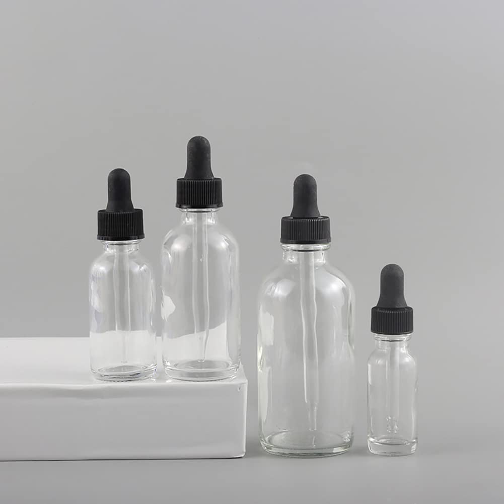 UUYYEO 12 Pcs Glass Eye Droppers for Essential Oil Bottles Essential Oils Pipette Dropper Tops Straight Tip Liquid Droppers Fit 30ml Bottles