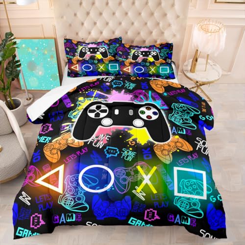 Gamer Bedding Gaming Comforter Sets for Boys Twin Bed Comforter Sets for Boys Kids Bedding Sets for Boys Gamer Bedding Sets for Boys 1 Comforter with 1 Pillowcase