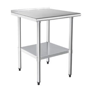 hardura stainless steel table prep & work table 24 x 30 inches nsf heavy duty commercial with undershelf and backsplash for restaurant kitchen home and hotel