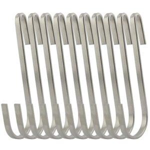 yyangz 10pcs stainless steel flat hooks s hooks hangers for kitchenware, pots, utensils, plants, towels, 5" l size