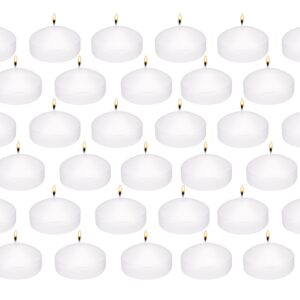 floating candles 36 pack, 2 inch long lasting small unscented white floating candle for wedding, birthday, holiday & home decoration