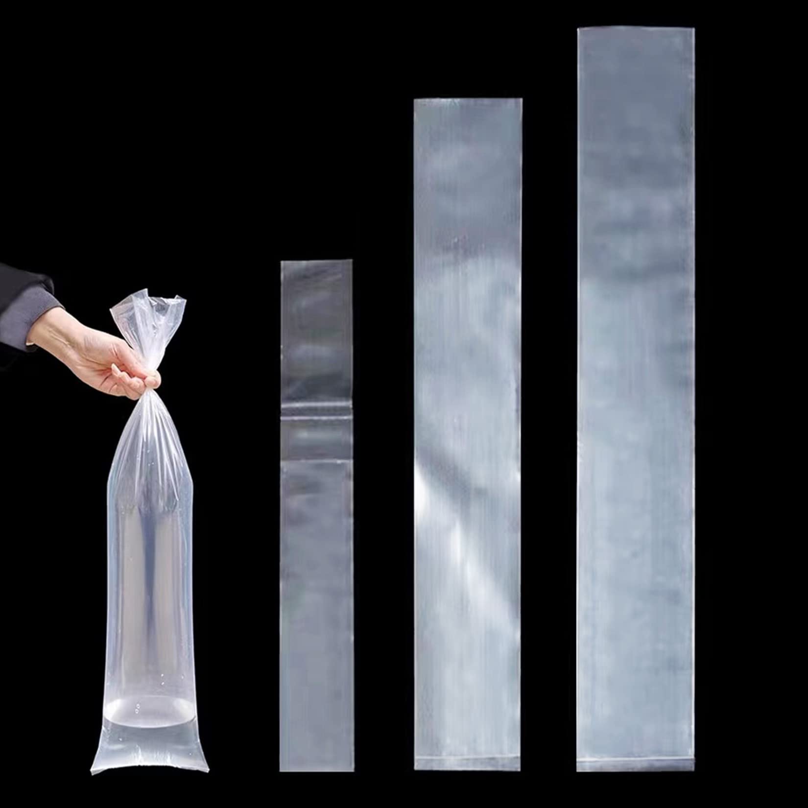 6x40 Inch (100 Pack) Flat Open Poster Bags Sleeves, 2 Mil Long Narrow Plastic Sleeves, Blueprint Bags Clear, Long Plastic Bags, Waterproof Tube Storage Bag