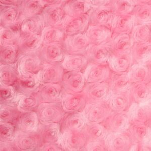 fashion fabrics llc pink 58" wide minky swirl rose blossom ball rosebud plush fur fabric polyester sold by yard.