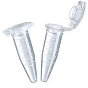 labinvo 5ml sterile microcentrifuge tubes with safe-lock cap, pack of 200, max.rcf25000×g conical bottom centrifuge tubes, pp material, molded graduation 10.5x51mm, in-mt50a