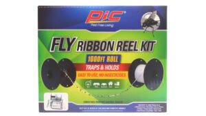 fly ribbon line trap kit, fly reel sticky tape trap, 1000 ft, indoor outdoor disposable fly strip, non-toxic