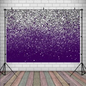 lofaris purple and silver bokeh glitter photography backdrop happy birthday party purple theme background adults women birthday wedding bridal shower party decorations portrait photo booth props 9x6ft