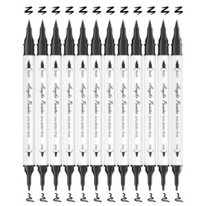 mogyann black paint pen, 12 pack acrylic paint markers for canvas, wood, stone, ceramic