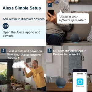 Sengled Alexa Light Bulb, BR30, S1 Auto Pairing with Alexa Devices, Smart Flood Light Bulb That Work with Alexa, Daylight 5000K, E26, Led Lights, 65W Equivalent Recessed, No Hub Required, 2-Pack