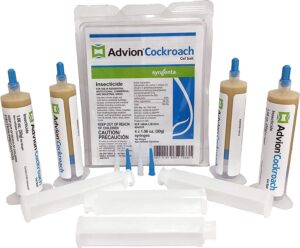 advion cockroach gel bait, 4 tubes x 30-grams, 4 plungers and 4 tips, german roach insect pest control, indoor and outdoor use, roach killer gel for american, german and other major cockroach species