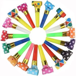 democratido 25 pcs party blower blowouts noisemakers funny party blowouts blow horns colorful birthday blow horns whistles new years for 2024 party noisemakers whistles favors noise makers