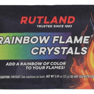 Rutland Rainbow Flame Crystals Packets, Non-Plastic & Environmentally Friendly Packets, Case of 25