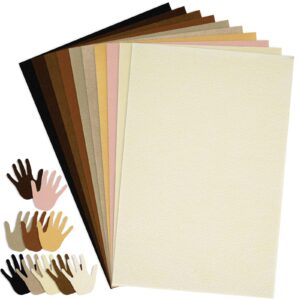 whaline 20pcs skin tone felt fabric sheets soft thick assorted cream brown craft felt pack for fall diy craft sewing patchwork art projects, 10 colors, 7.9 x 11.8 inch