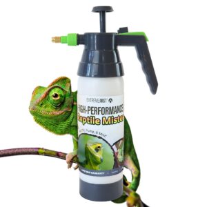 extrememist high-performance reptile mister - ultra-fine reptile sprayer & terrarium humidity fogger for geckos, chameleons, turtles and lizards - the ultimate pump sprayer & humidifier - 20 oz bottle