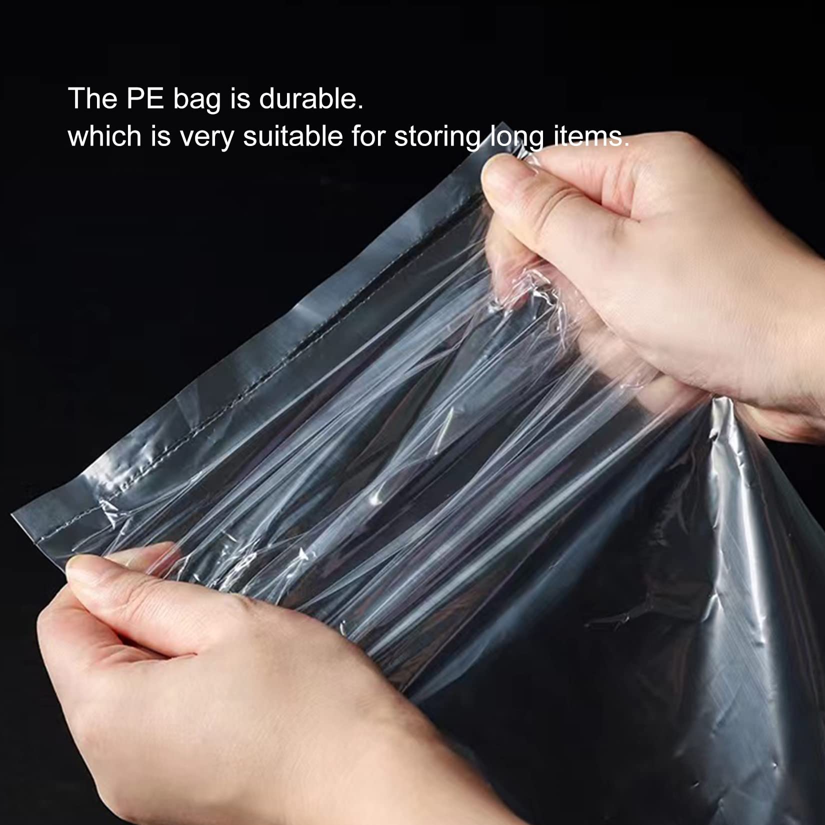 6x40 Inch (100 Pack) Flat Open Poster Bags Sleeves, 2 Mil Long Narrow Plastic Sleeves, Blueprint Bags Clear, Long Plastic Bags, Waterproof Tube Storage Bag