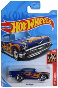 hot wheels '57 chevy, hw flames 6/10 [blue]