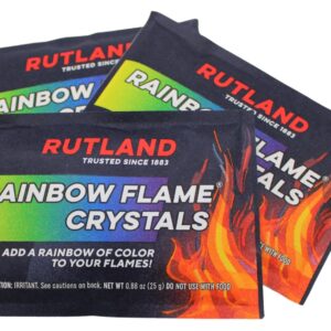 Rutland Rainbow Flame Crystals Packets, Non-Plastic & Environmentally Friendly Packets, Case of 25