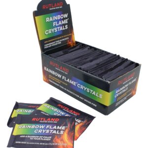 Rutland Rainbow Flame Crystals Packets, Non-Plastic & Environmentally Friendly Packets, Case of 25