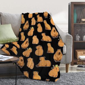 capybaras blanket gift for girls boys kids animals lovers-40x50 inches soft flannel blankets cutes capybara cozy throws women men, capybaras blanket for couch sofa bedroom camping travel