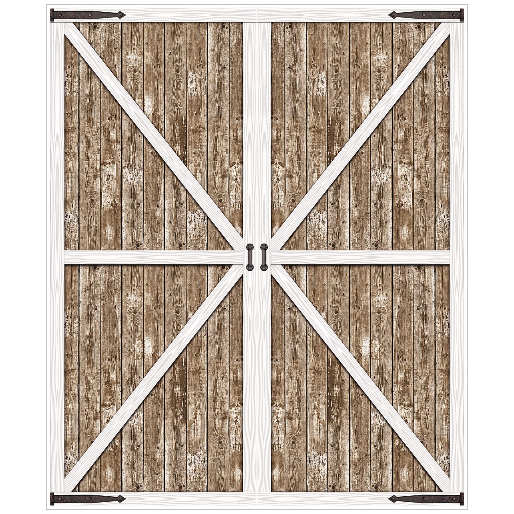 Beistle 6' x 5' Rustic Western Barn Door Photography Background Farm Theme Photo Shoot Backdrop For Birthday, Baby Showers, Wedding Day Décor, Brown/White/Black